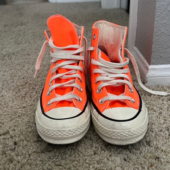 Converse | Shoes | Vintage Style Neon Orange And Cream Converse | Poshmark